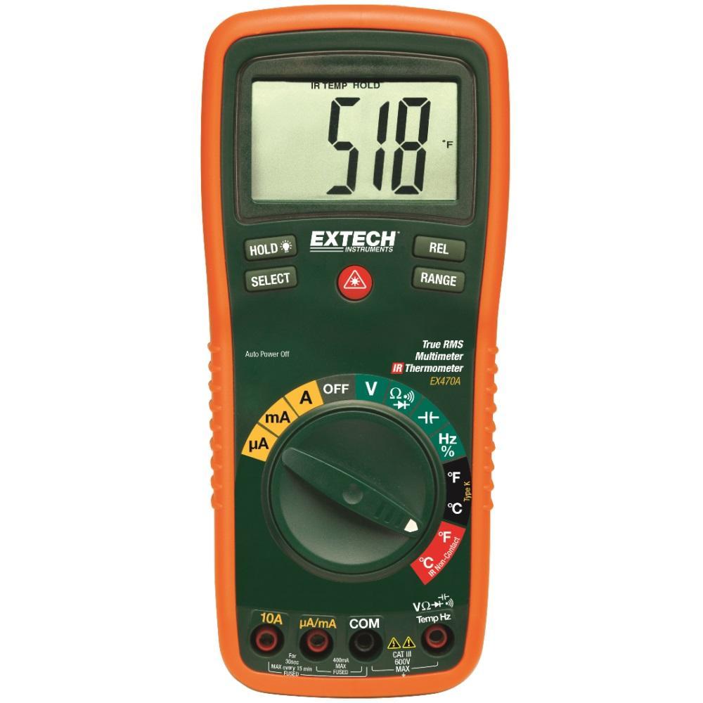 Extech EX470A: 12 Function True RMS Professional MultiMeter + InfraRed ...